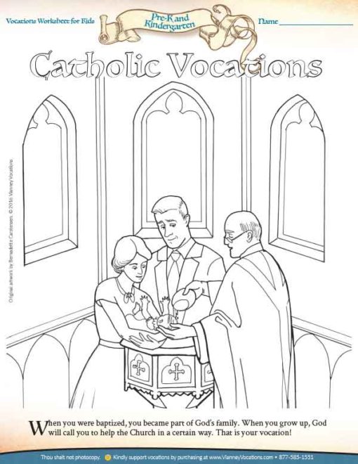 Vocations Worksheet for Kids, Pre-K and Kindergarten | Vianney Vocations